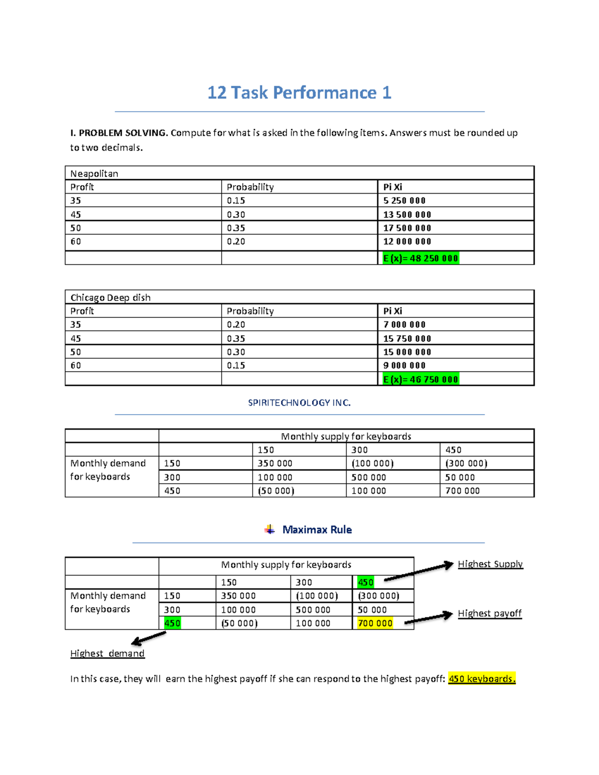 Task Performance 1 - practice material - 12 Task Performance 1 I ...