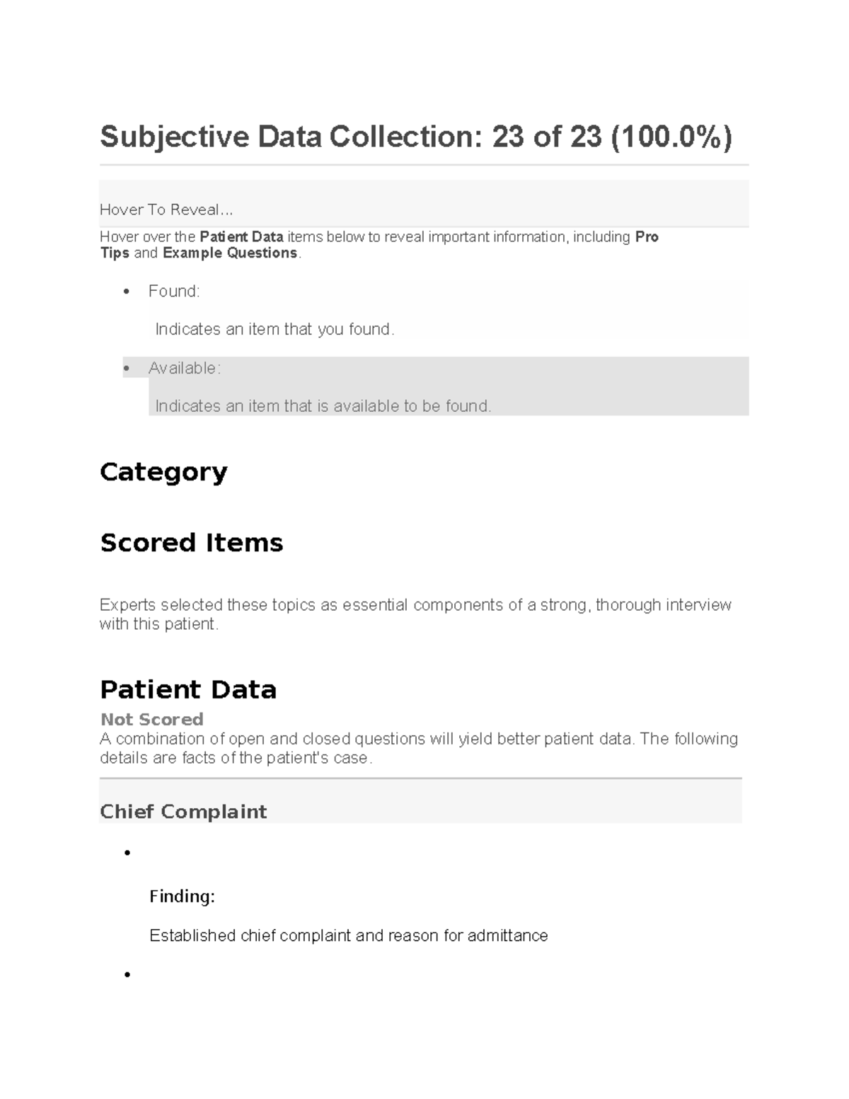 Subjective Data Collection for Pain Management (SHD 101) - Studocu