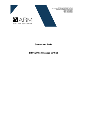 Sitxmgt 005 Student Assessment Tasks - Assessment Taks SITXMGT005 ...
