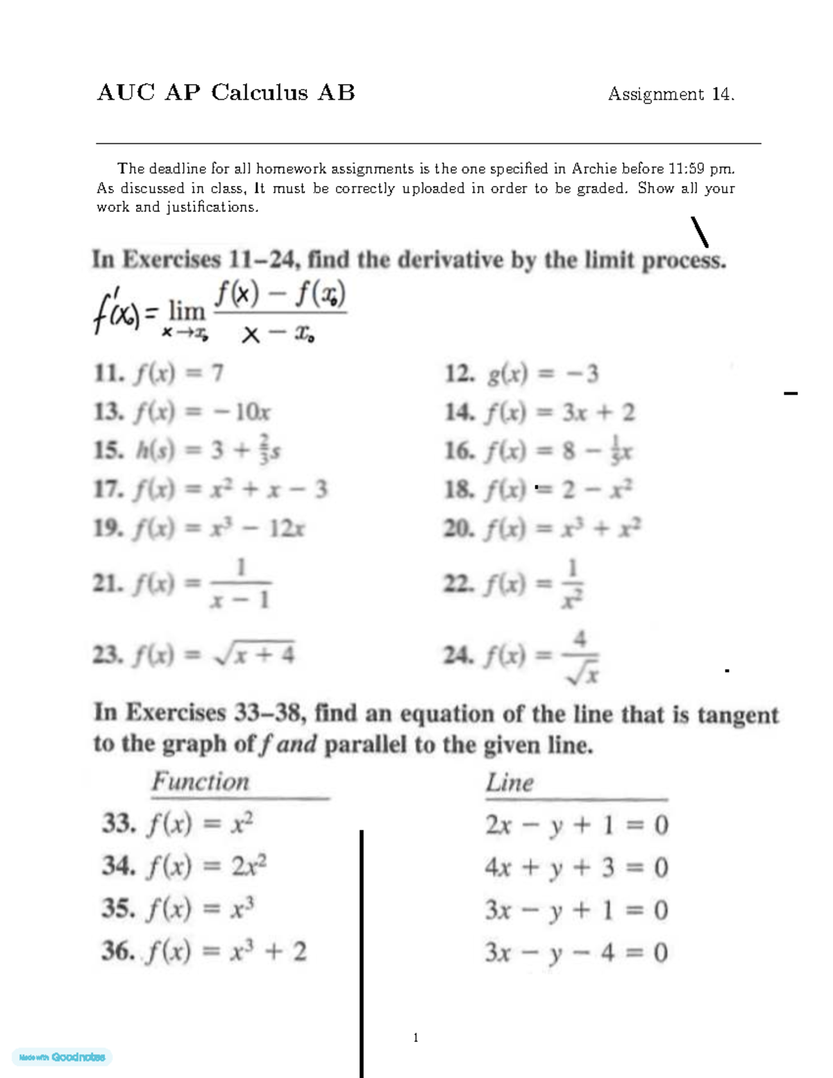 AUC AP Calculus AB M7X Assignment 14 Guidelines and Details - Studocu