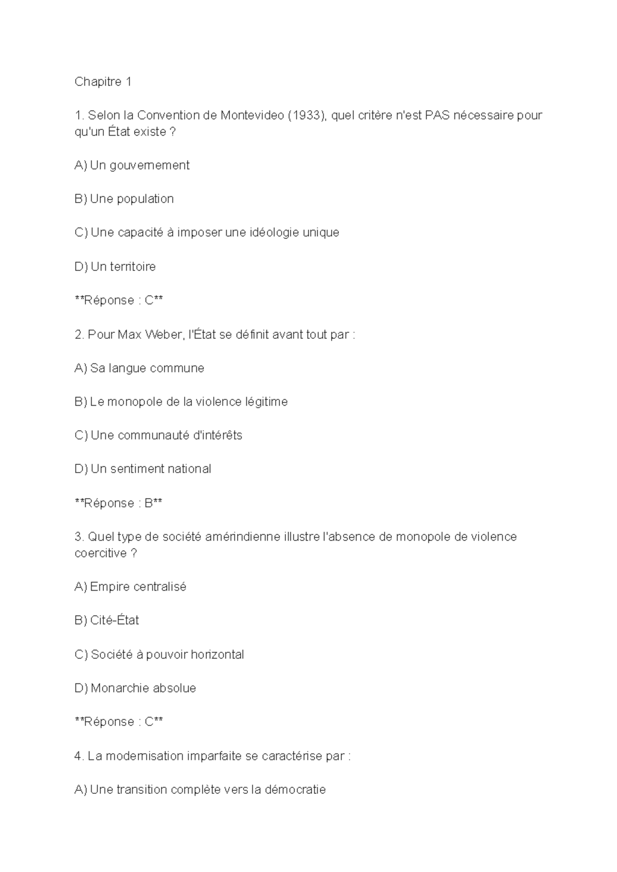 Quiz d'entraînement SC PO : Concepts clés et théories politiques - Studocu