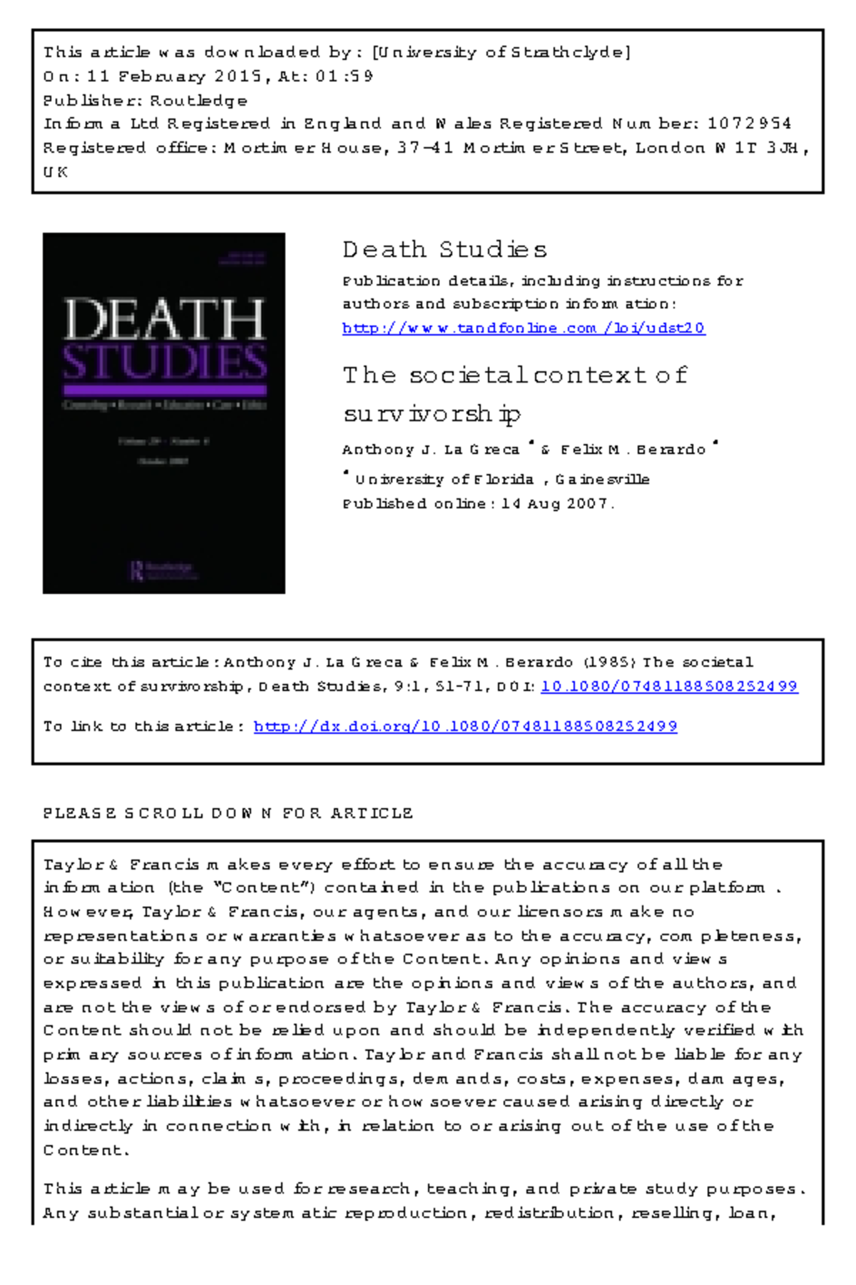 Death study 2 - https://sci-hub.ru/10.1080/07481188508252499 - This ...