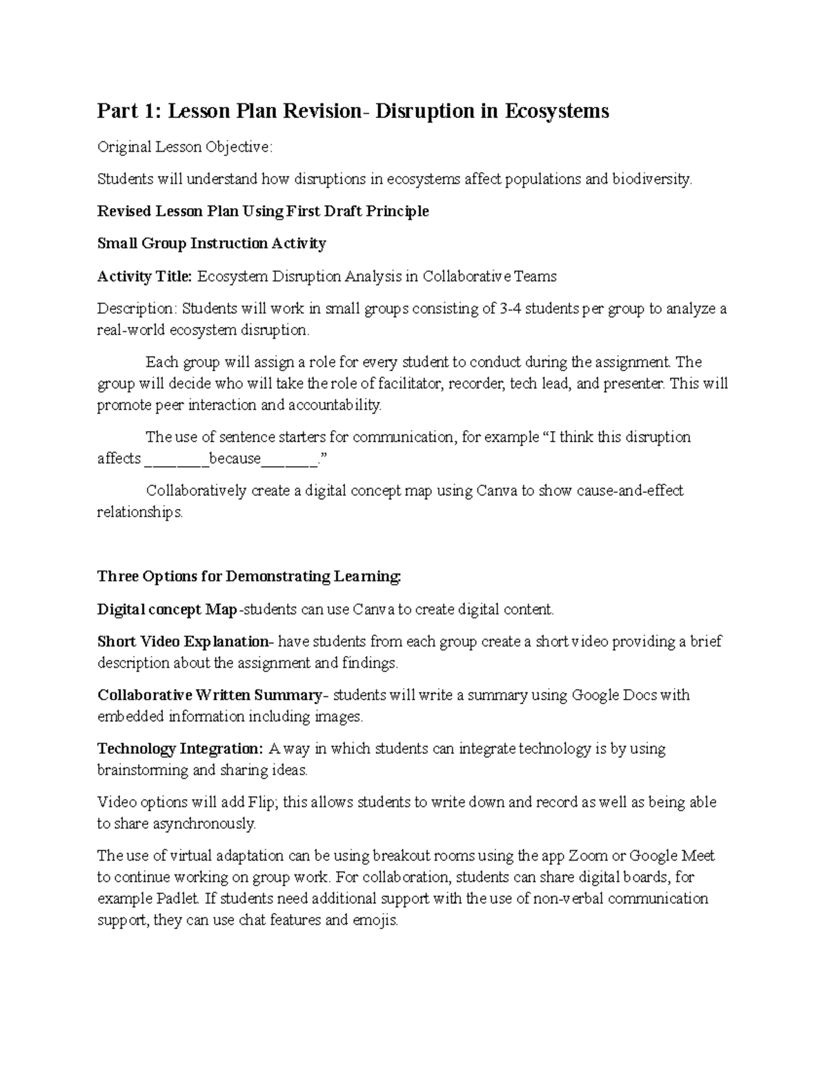 Homework 5 - English: Lesson Plan on Ecosystem Disruption Analysis ...