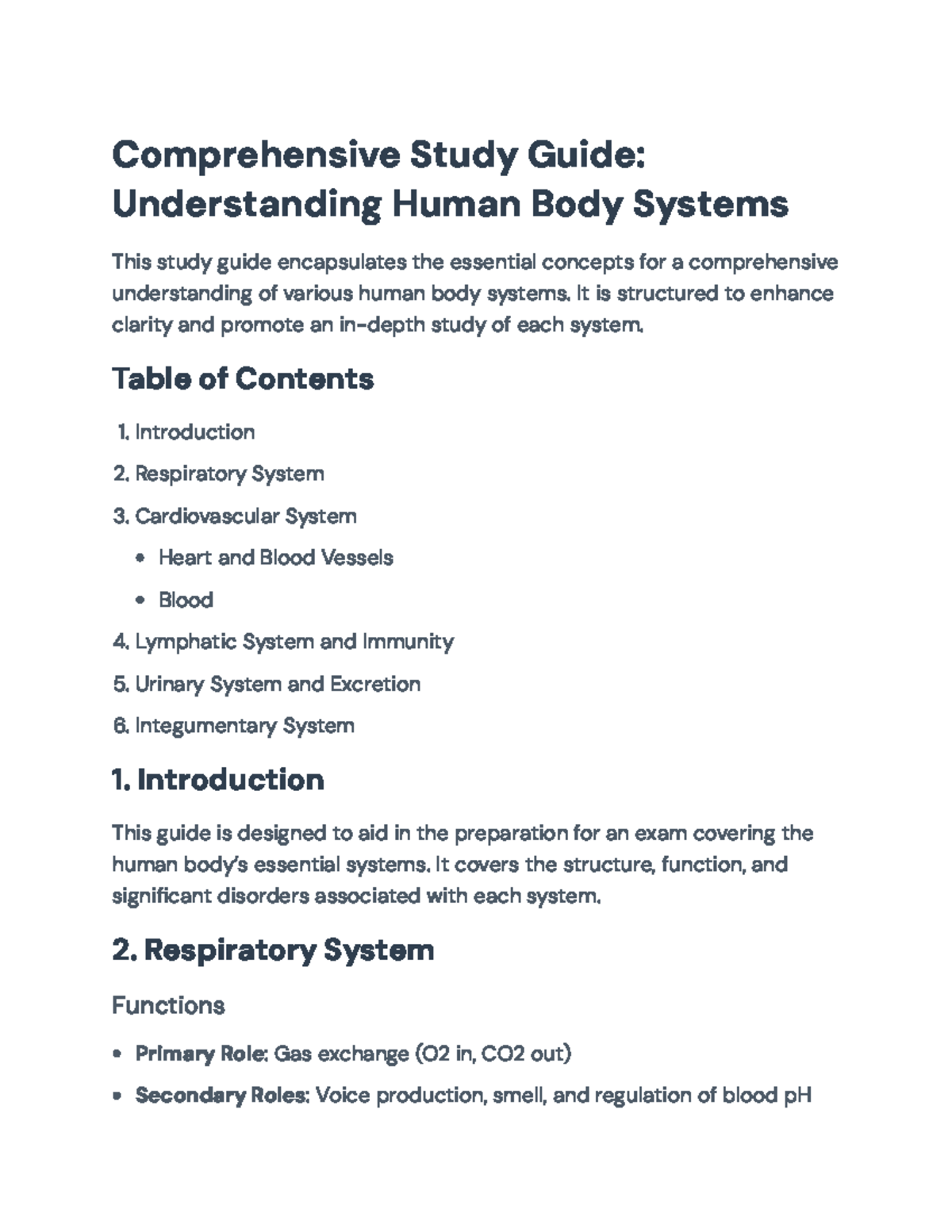 Comprehensive Study Guide: Exam Prep for Human Body Systems (HBS 101 ...