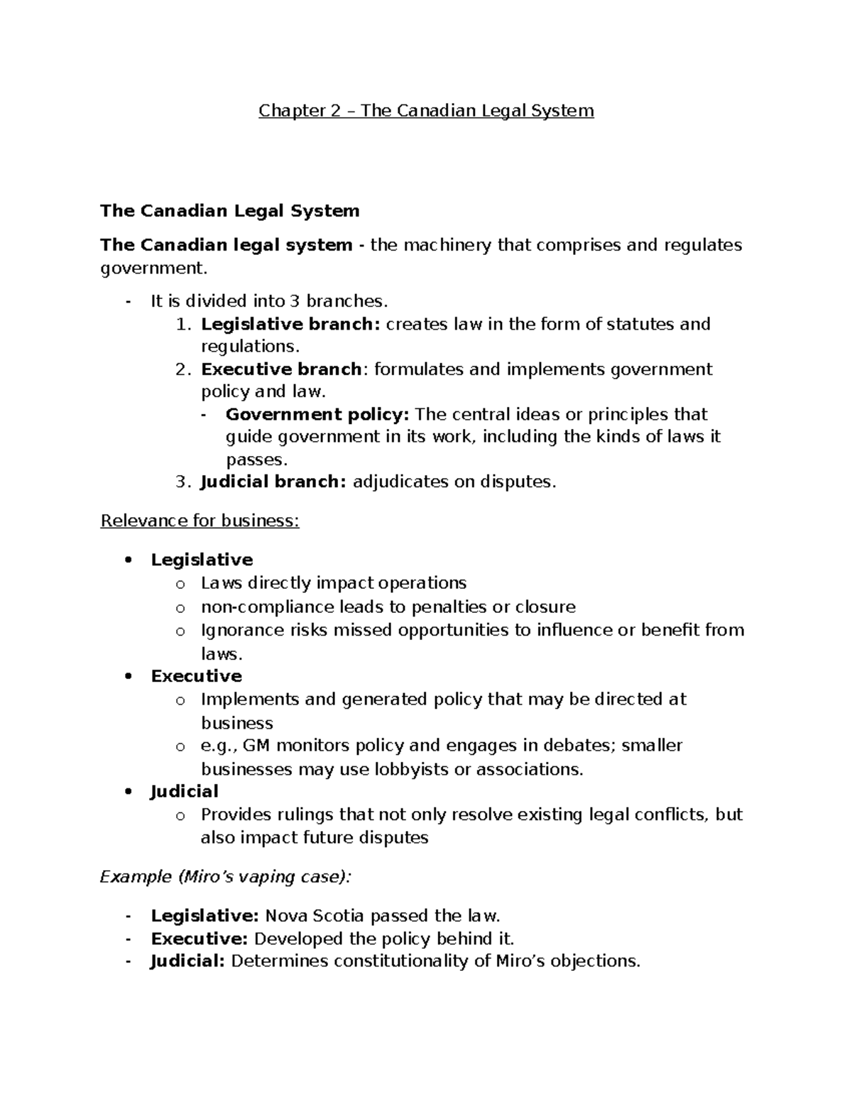 Chapter 2: Overview of the Canadian Legal System and Its Impact on ...