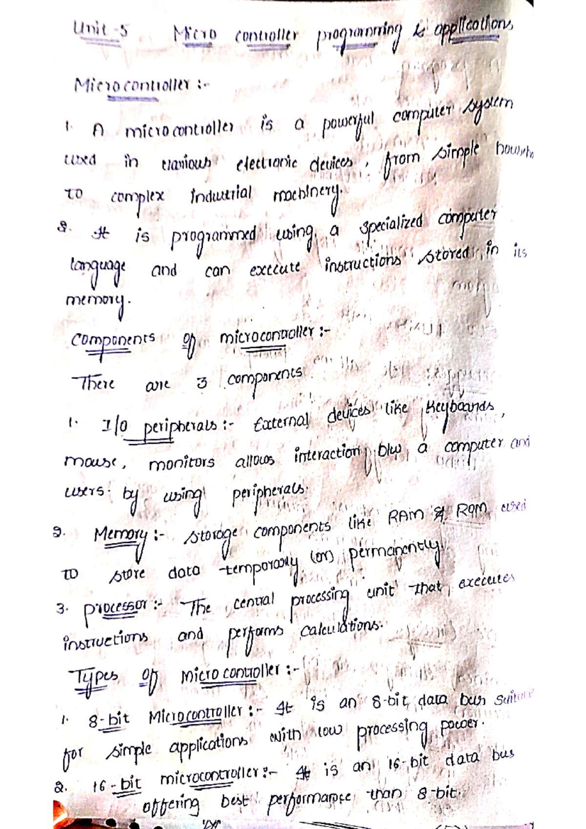 MPMC UNIT-5 - Microcontroller Programming Applications and Types - Studocu