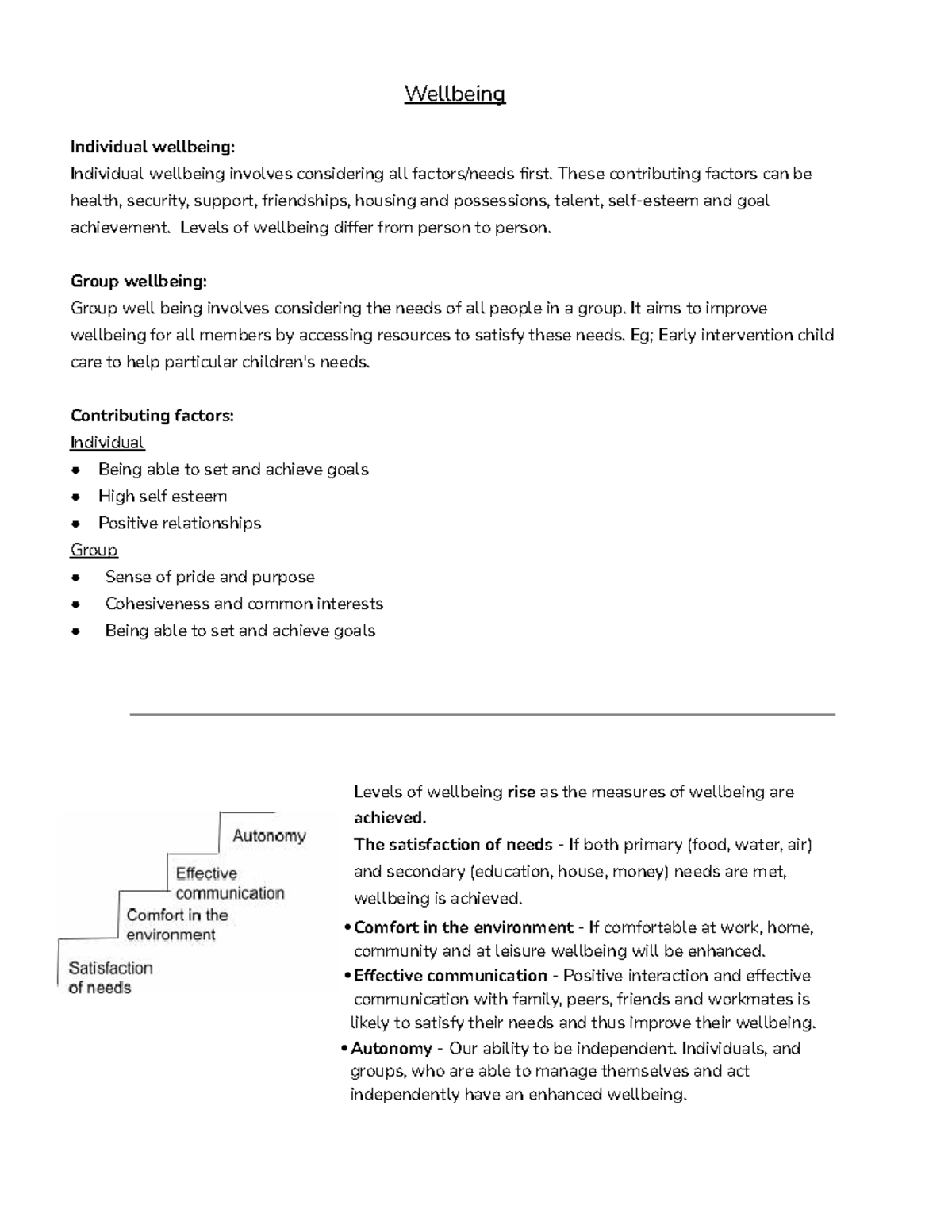 CAFS Wellbeing Notes: Understanding Needs, Goals & Group Dynamics - Studocu