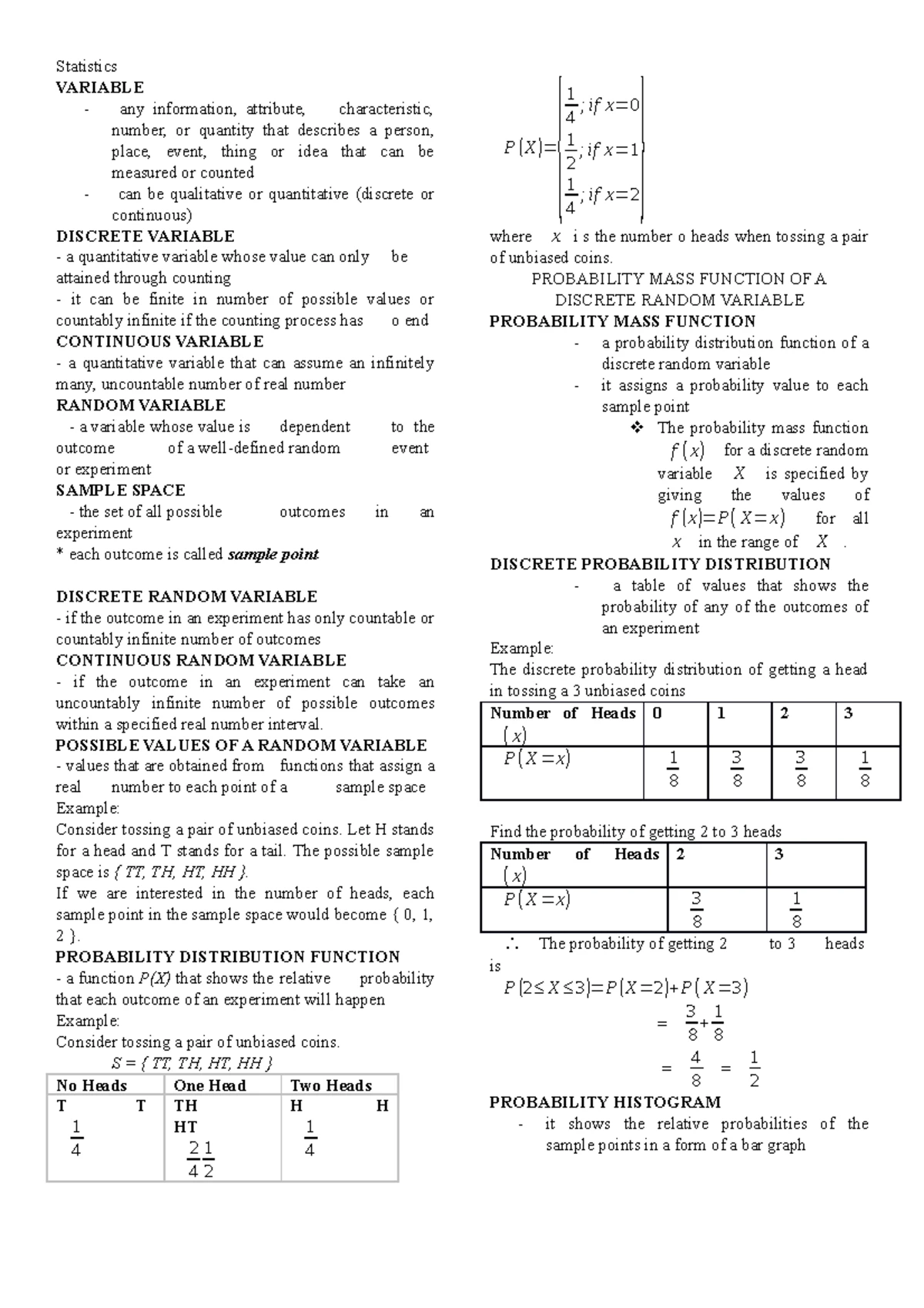 Stat Prob-Q3-Module-1 - 11 STATISTICS and PROBABILITY Quarter 3 – Module 1 Random Variables and ...