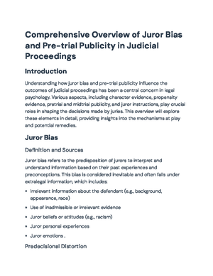 PSYC 375 Final Exam Notes: Punishment and Sentencing Overview ...