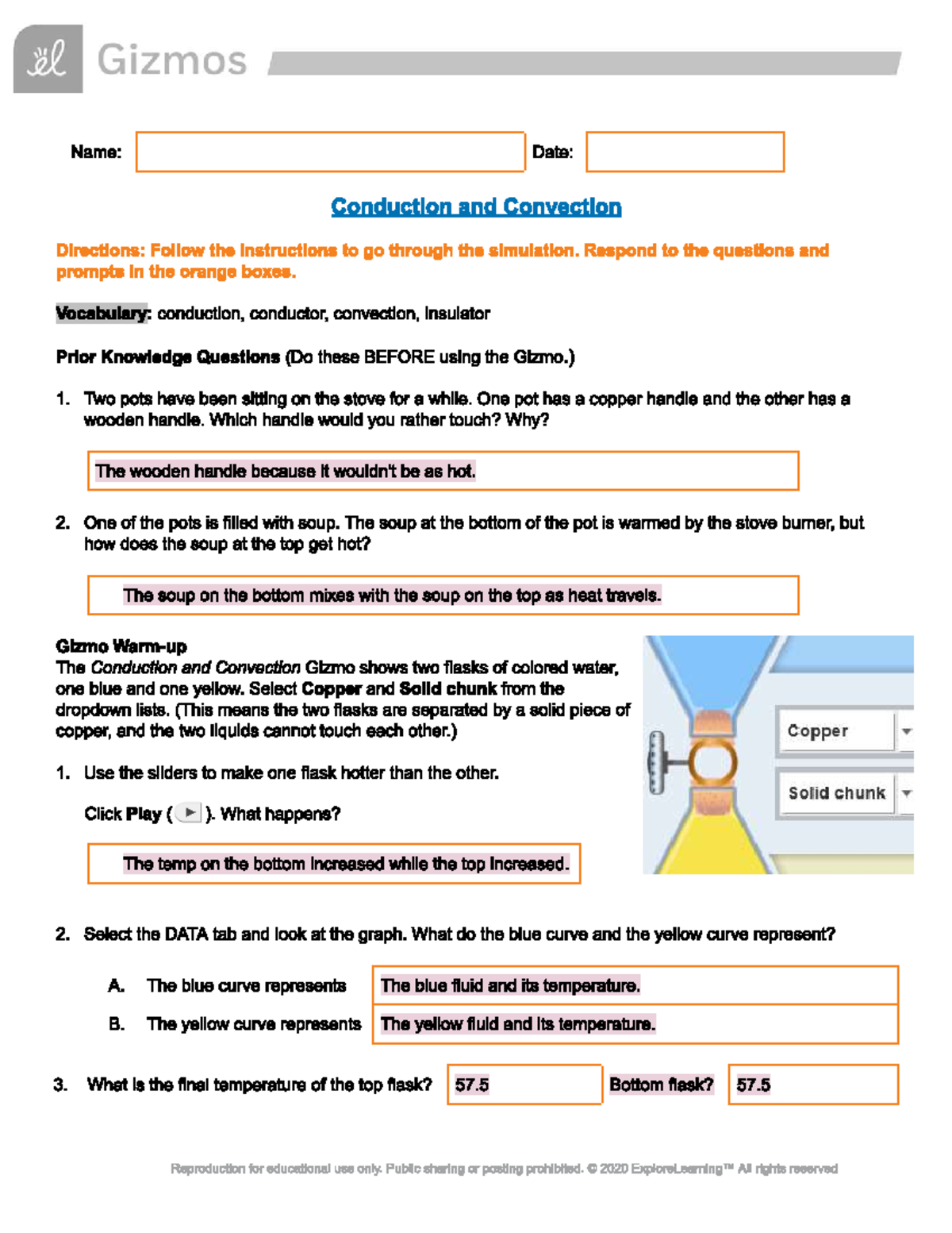 Conduction and Convection Gizmo Activity Notes for Science Class - Studocu