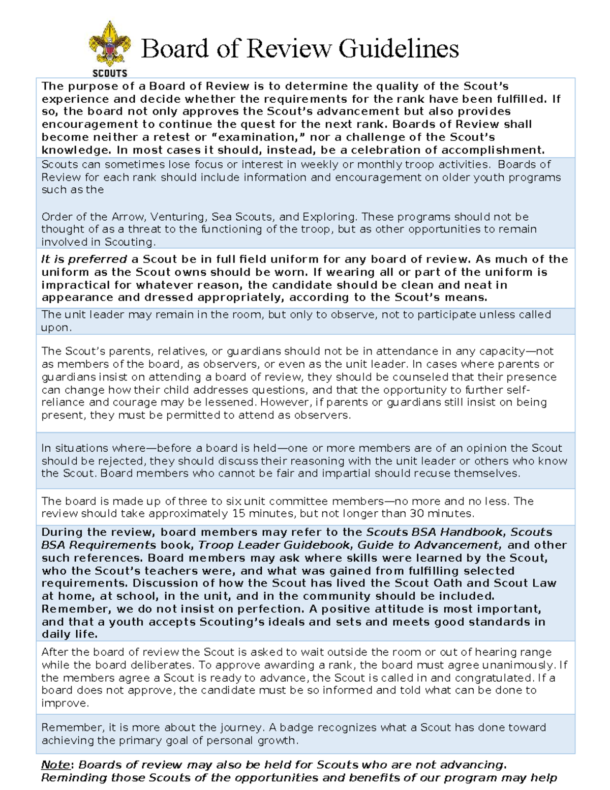 Board of Review Guidelines - If so, the board not only approves the ...