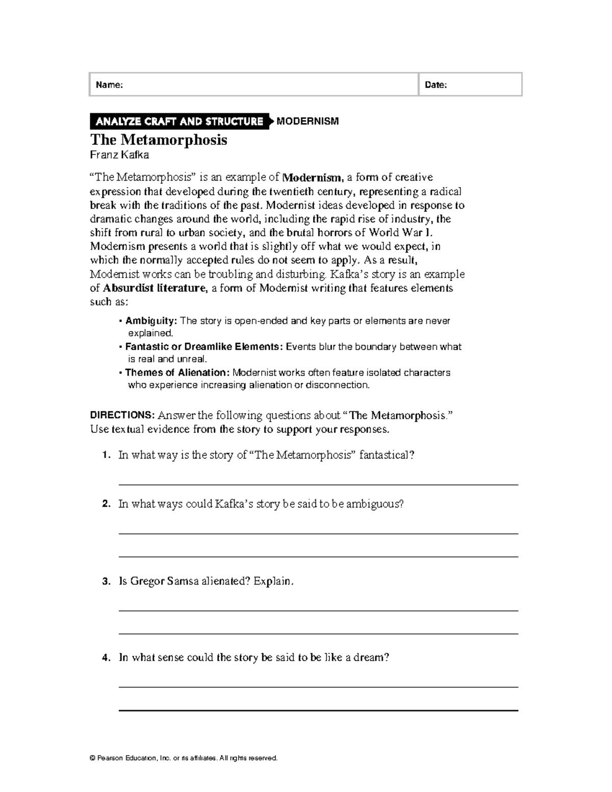 Modernism Analysis: Kafka's "The Metamorphosis" - Key Themes and ...