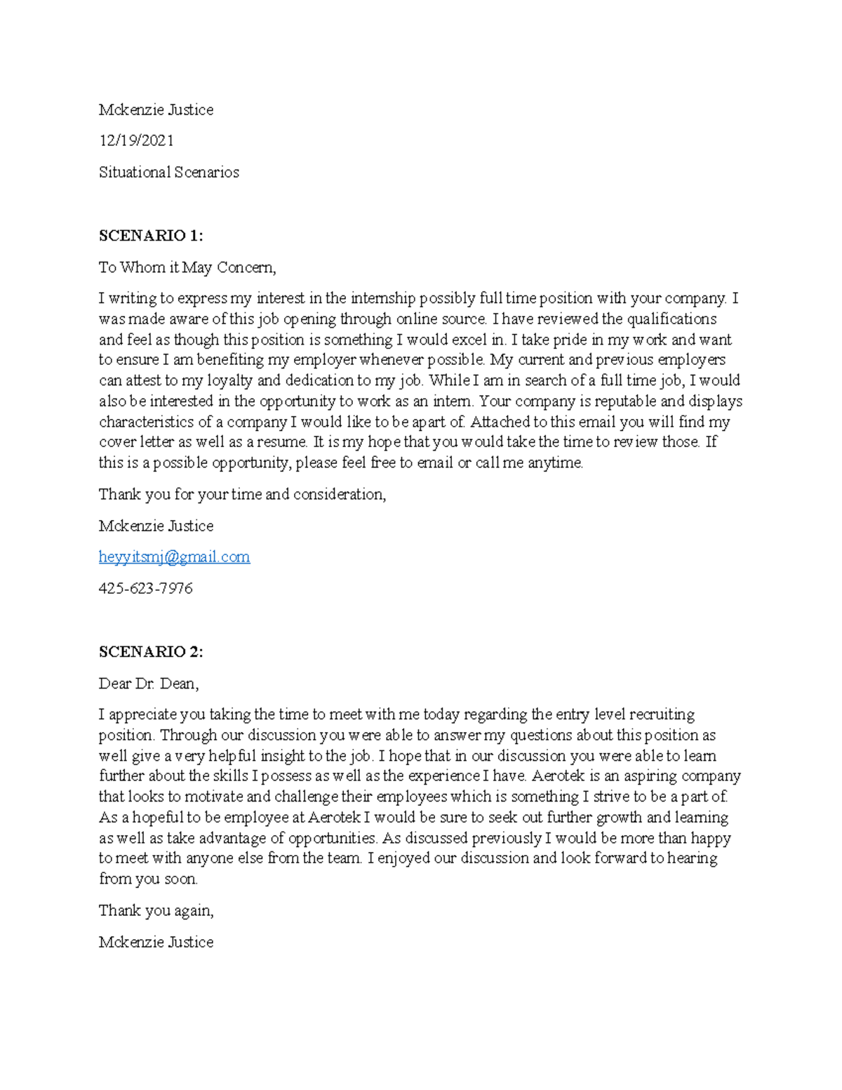 ENGR 101 Situational Scenarios Assignment on Professional Communication ...