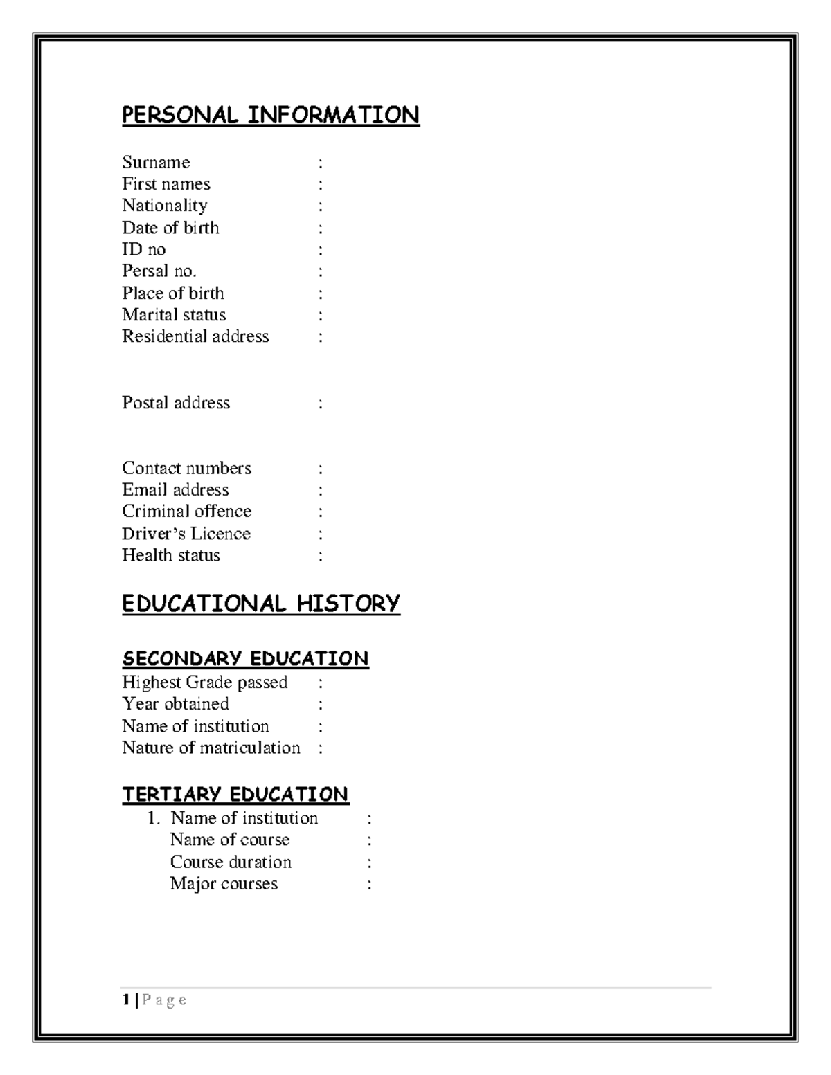 Grade 11 Life Orientation Project - CV Skeleton Term 3 Guide - Studocu