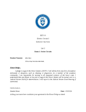 [Solved] Project Word 2021 In Practice Ch 2 Independent Project 24 - Electric Circuits I (EET110 ...