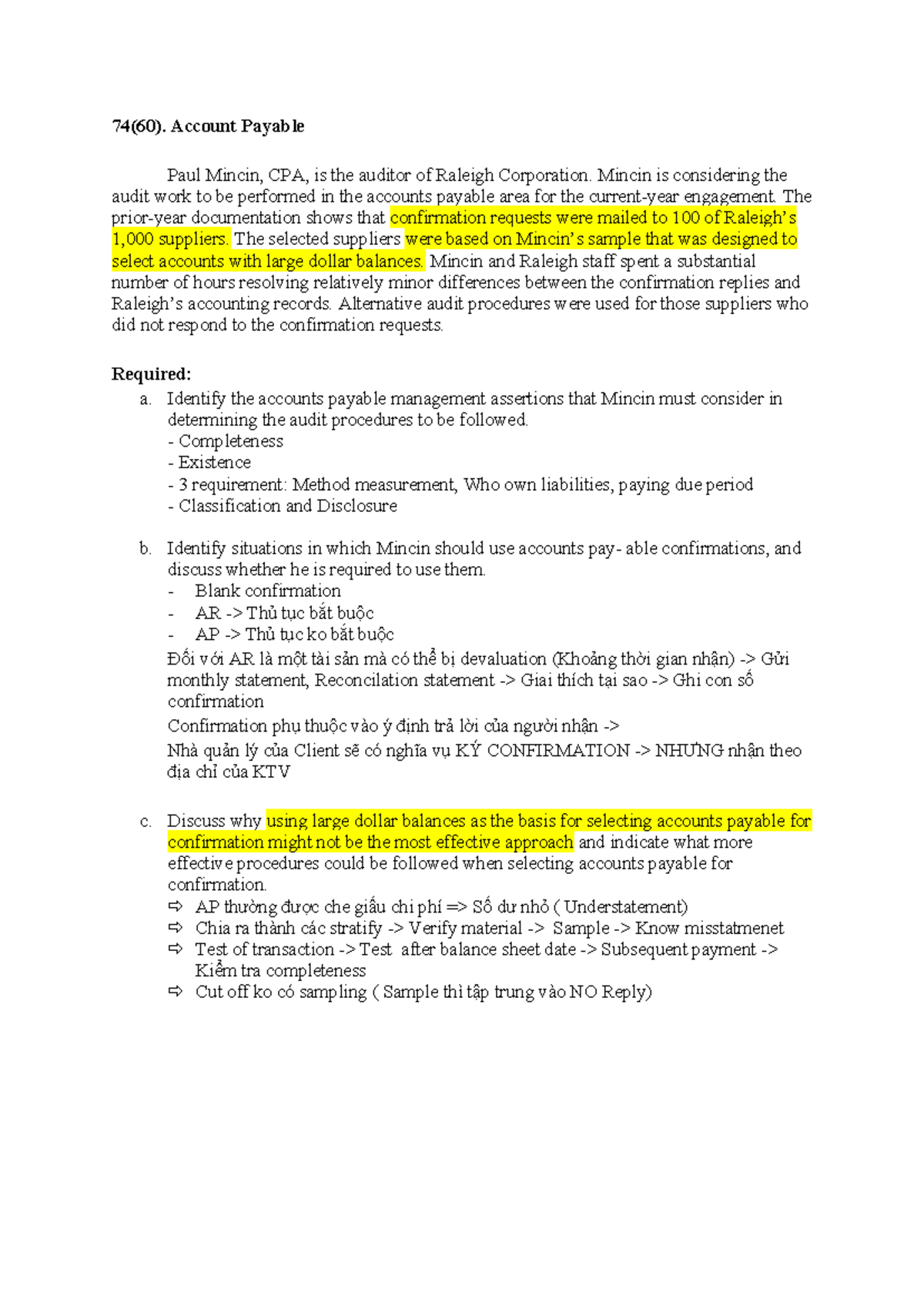 Rit.11.74 Accounts Payable Audit Considerations and Assertions - Studocu