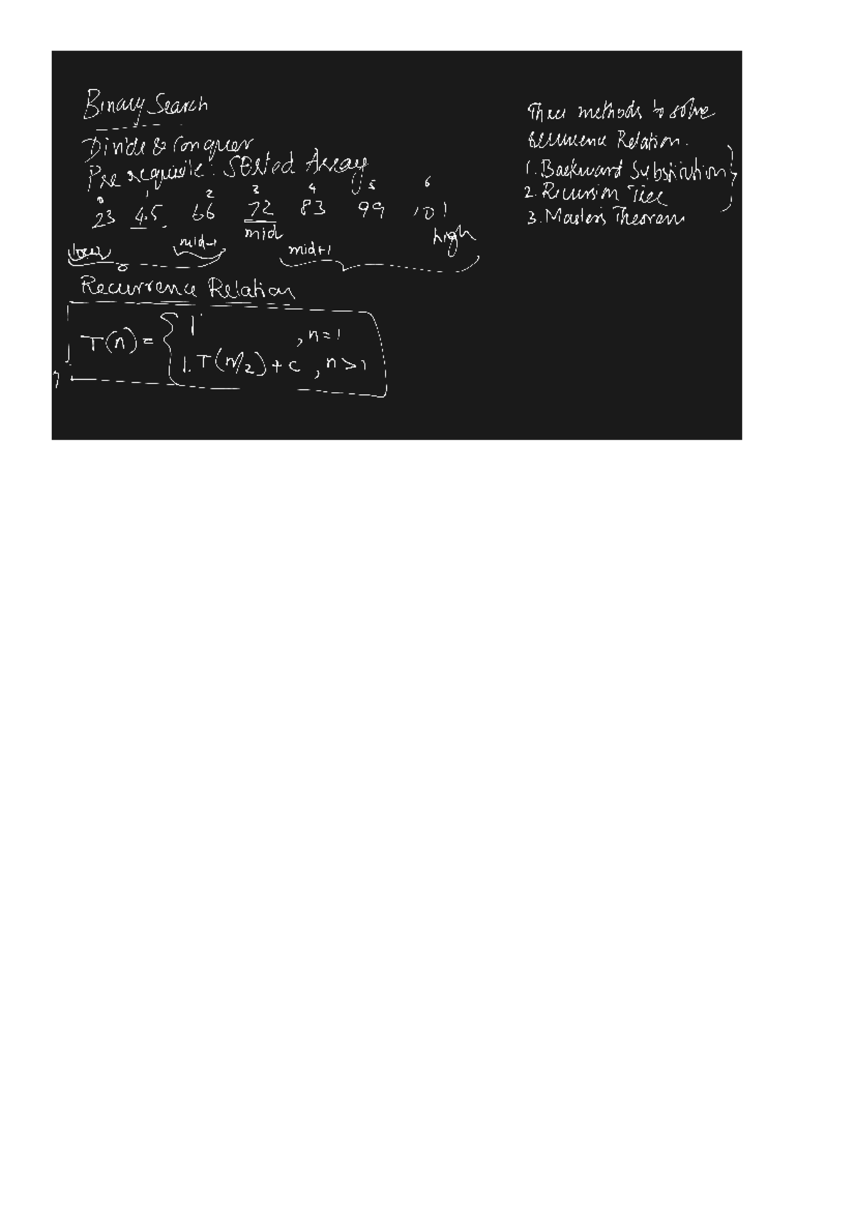 3. DAA Jan 28 - Good - Binary Search Then methods b some Divide Conquer ...