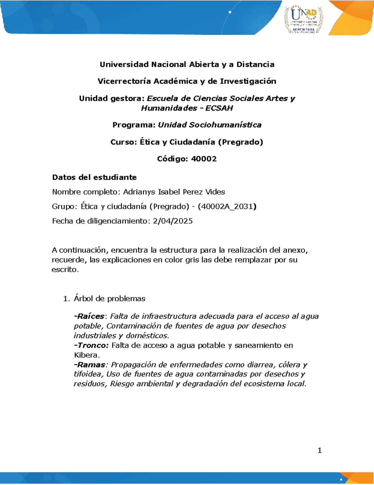 Anexo 2 - Reflexión Ético-Ciudadana desde los ODS (Ética y Ciudadanía ...