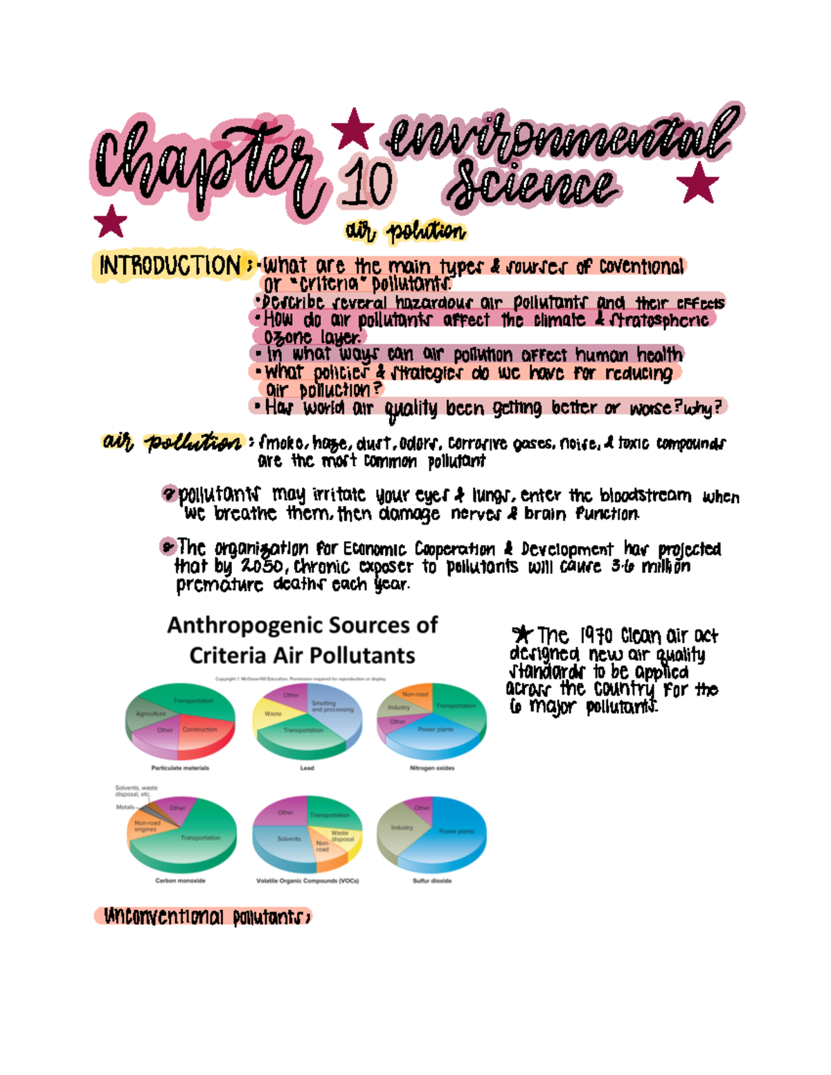Chapter 10 notes - chapter environmental 10 Science air polution ...