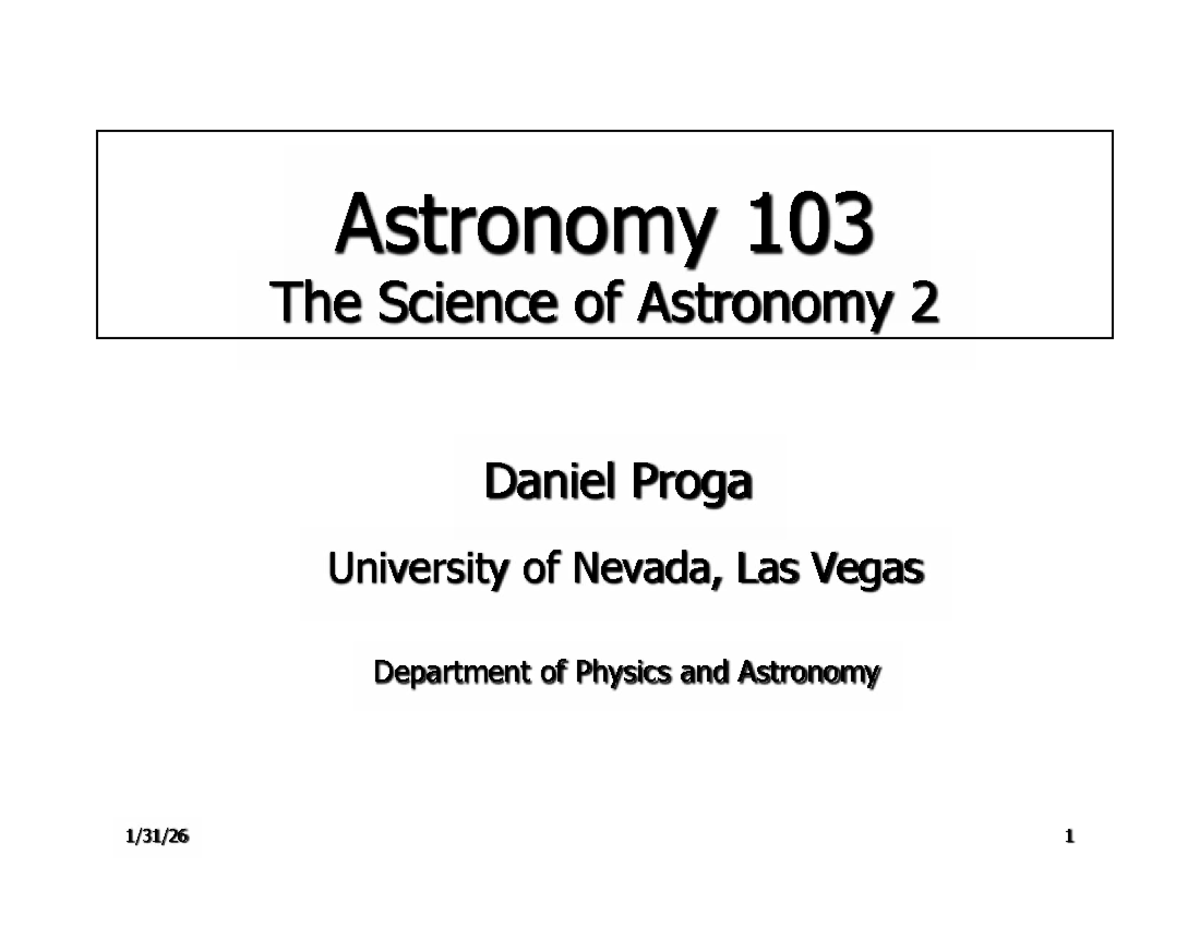 Astronomy 103: Chapter 3 - The Science of Astronomy - Studocu