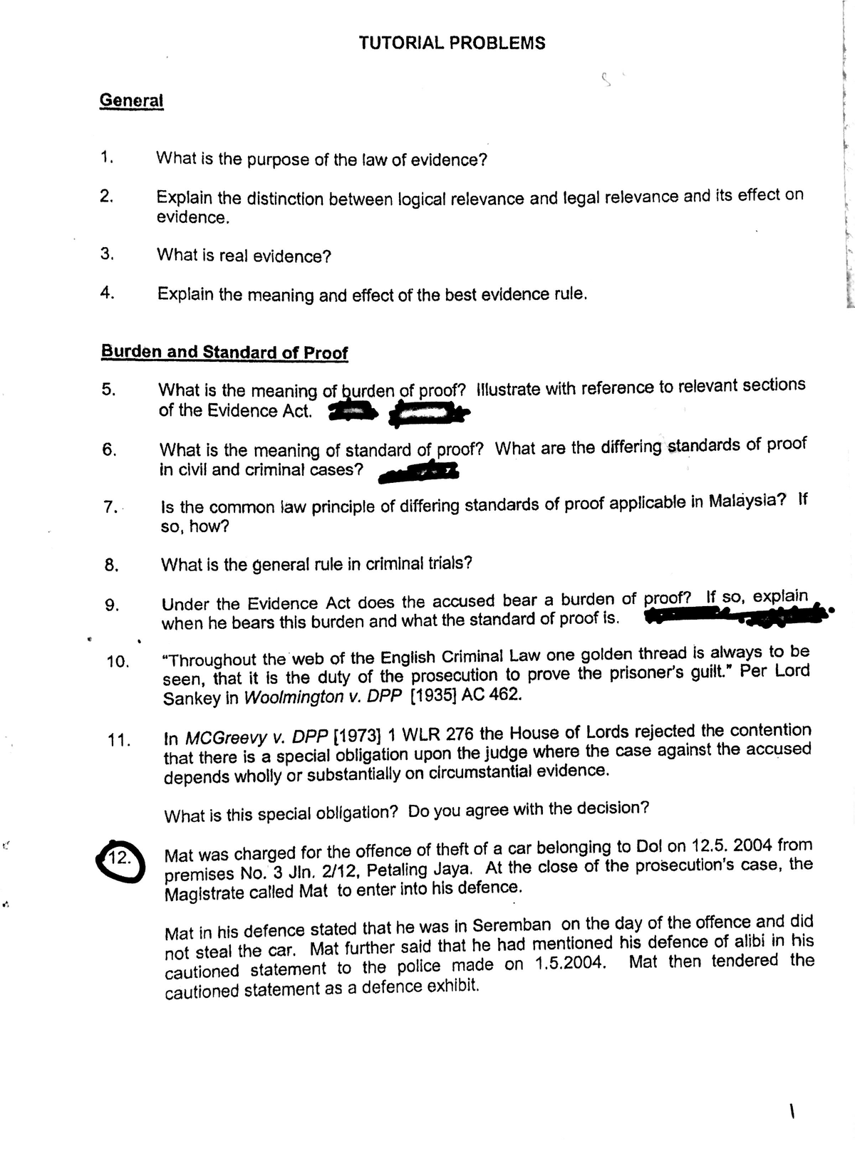 Tutorial problem year 2019 - um advocacy - TUTORIAL PROBLEMS General 1 ...