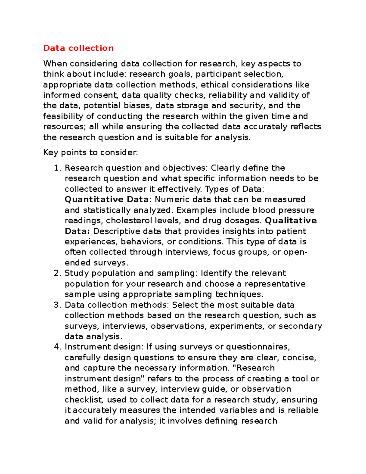 Data Collection Methods & Best Practices for Research Integrity (Course Code: - Studocu