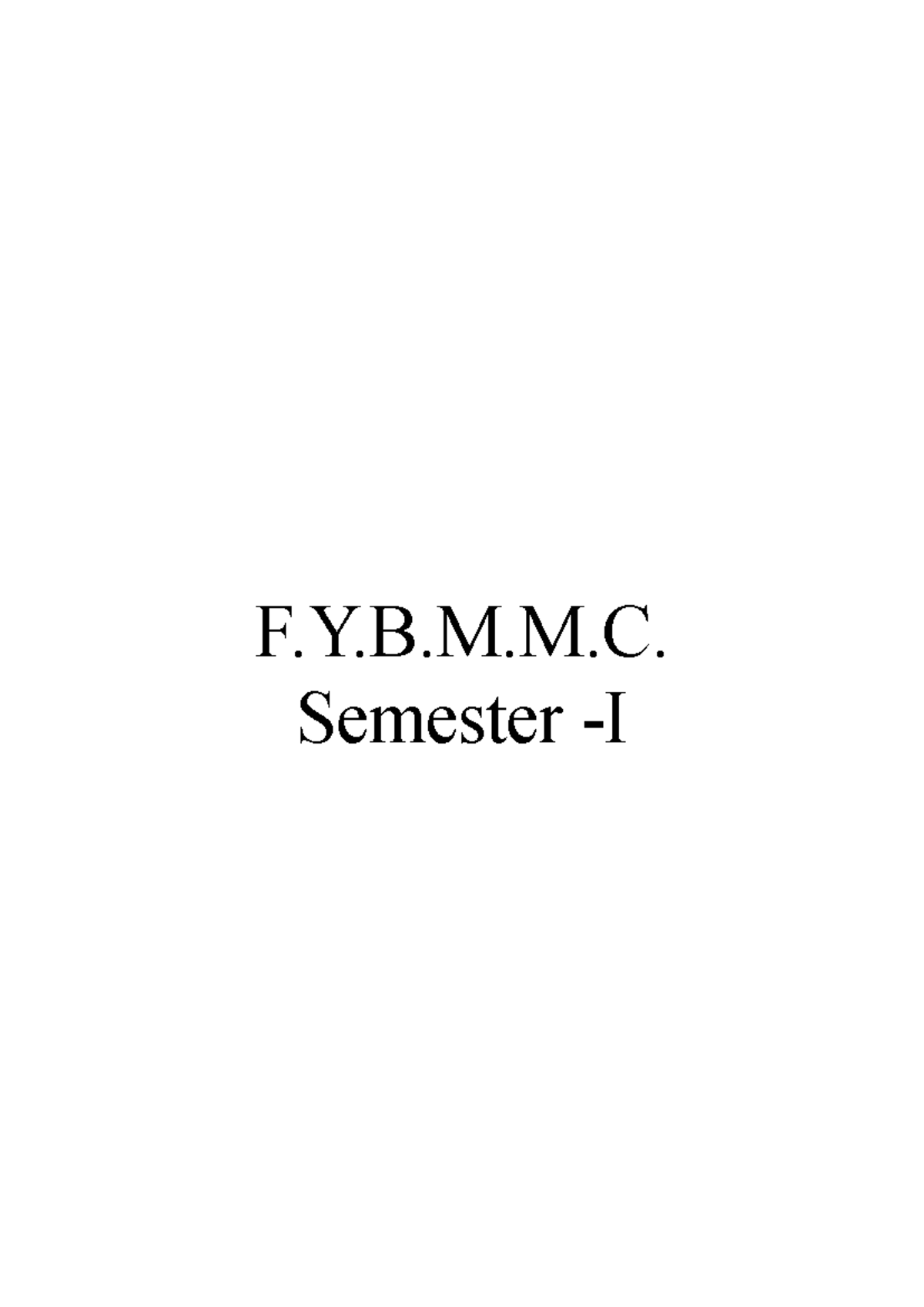 BAMMC SEM I 1920 - Teaching Plan and Lecture Notes for FYBMM - Studocu