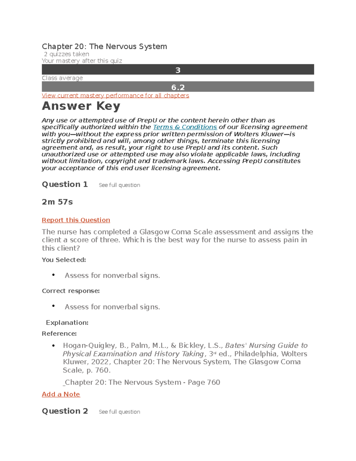 Chapter 20 Review: Understanding The Nervous System - Coursepoint - Studocu