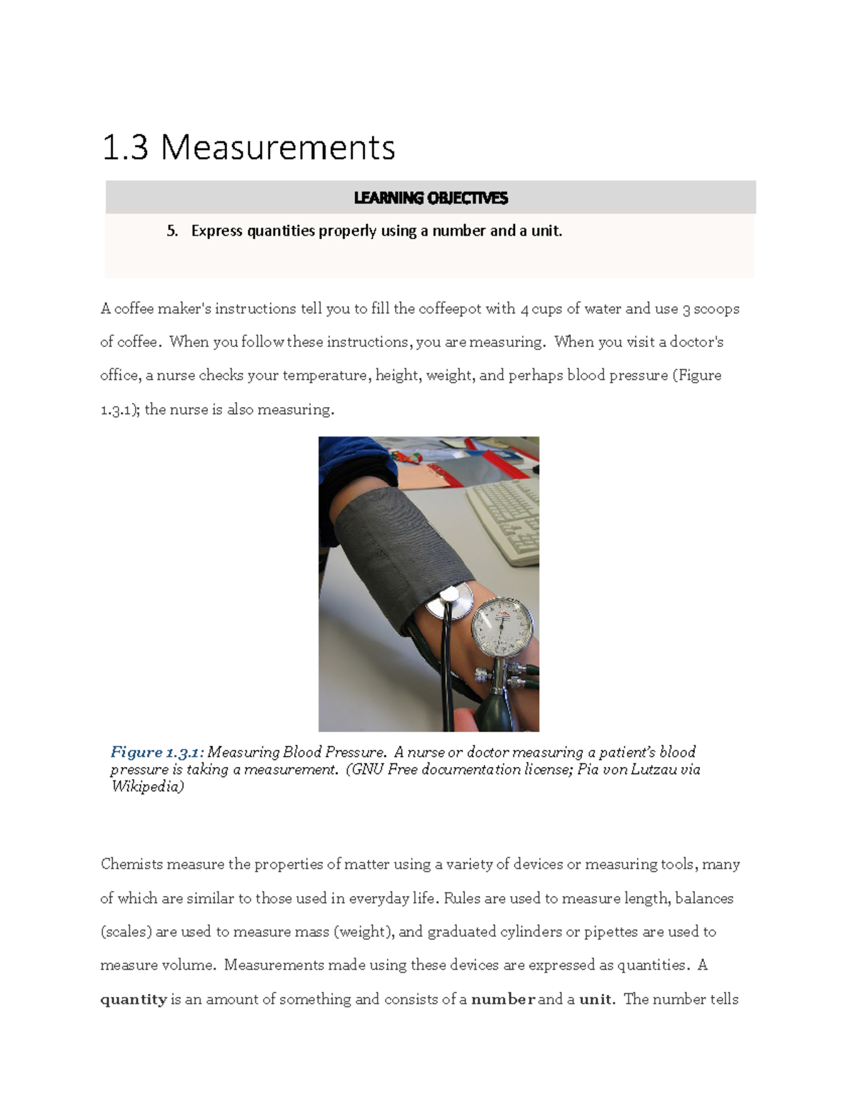 Chemistry 101: Section 1.3 - Proper Measurement of Quantities - Studocu