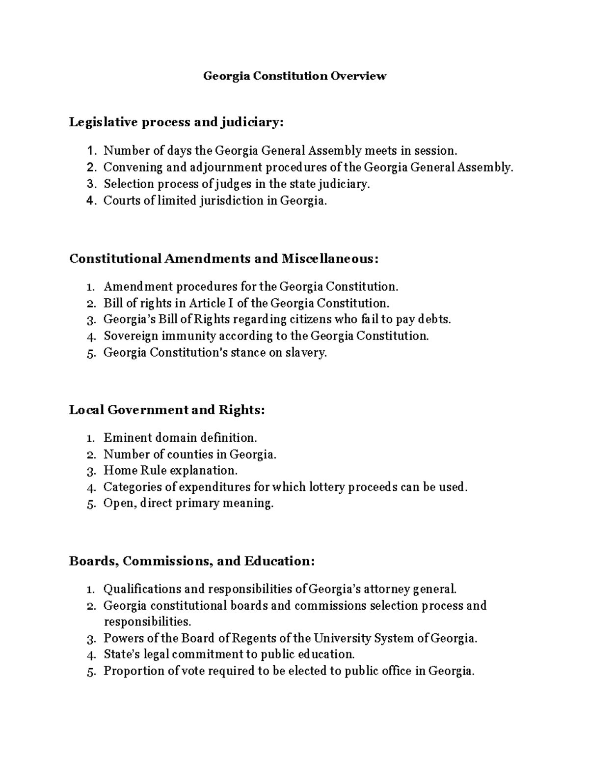 Georgia Constitution Overview: Legislative Process & Judiciary Insights ...