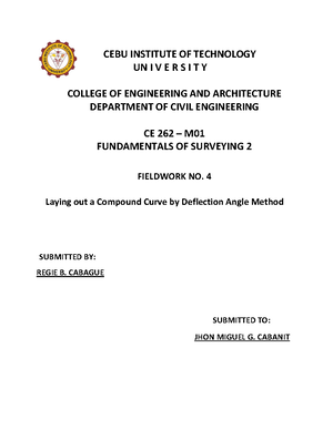 Reversed Curve Sample Problem - fundamental surveying - Studocu