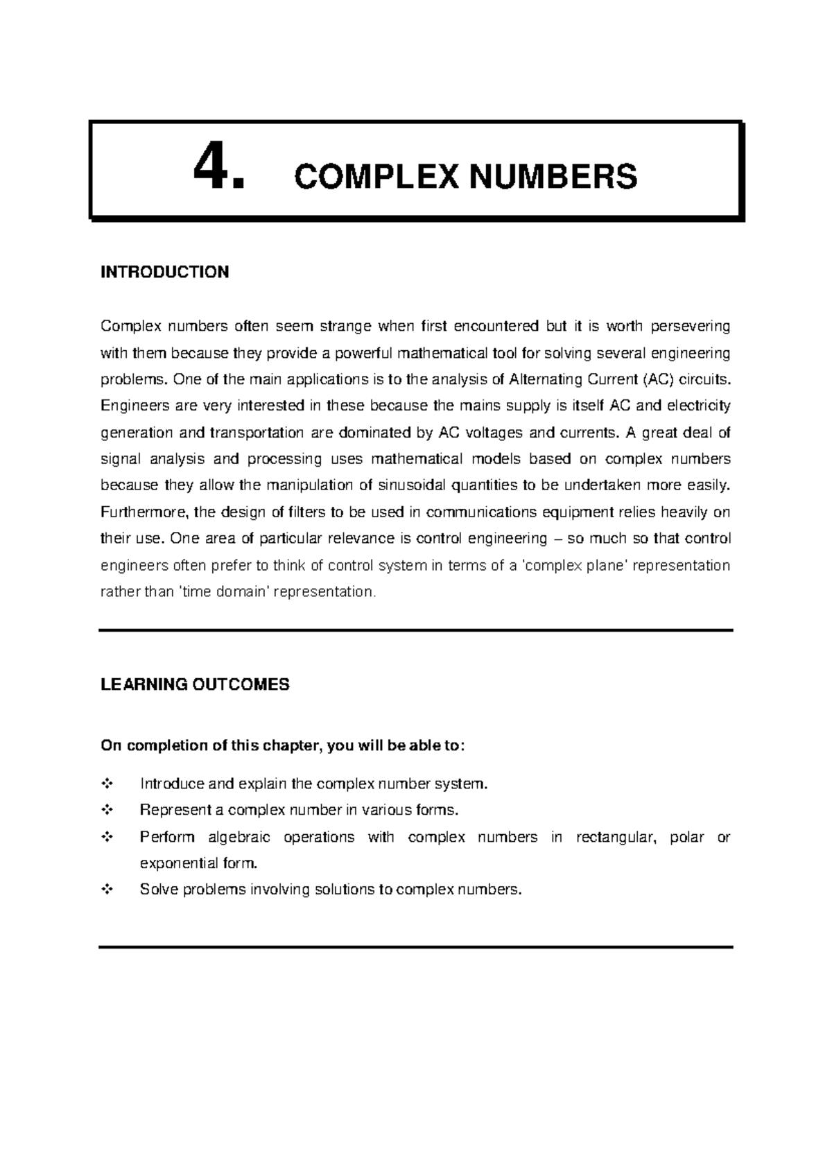 Complex Numbers - Helpful material. - 4. COMPLEX NUMBERS INTRODUCTION ...