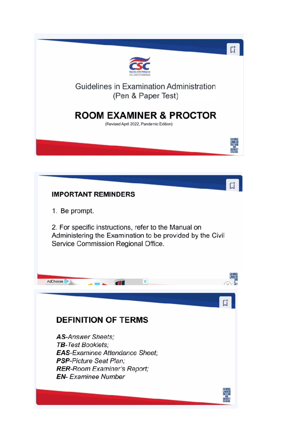 PRC examiners handbook - CSC Republic of the Philippines OVI SERVICE ...