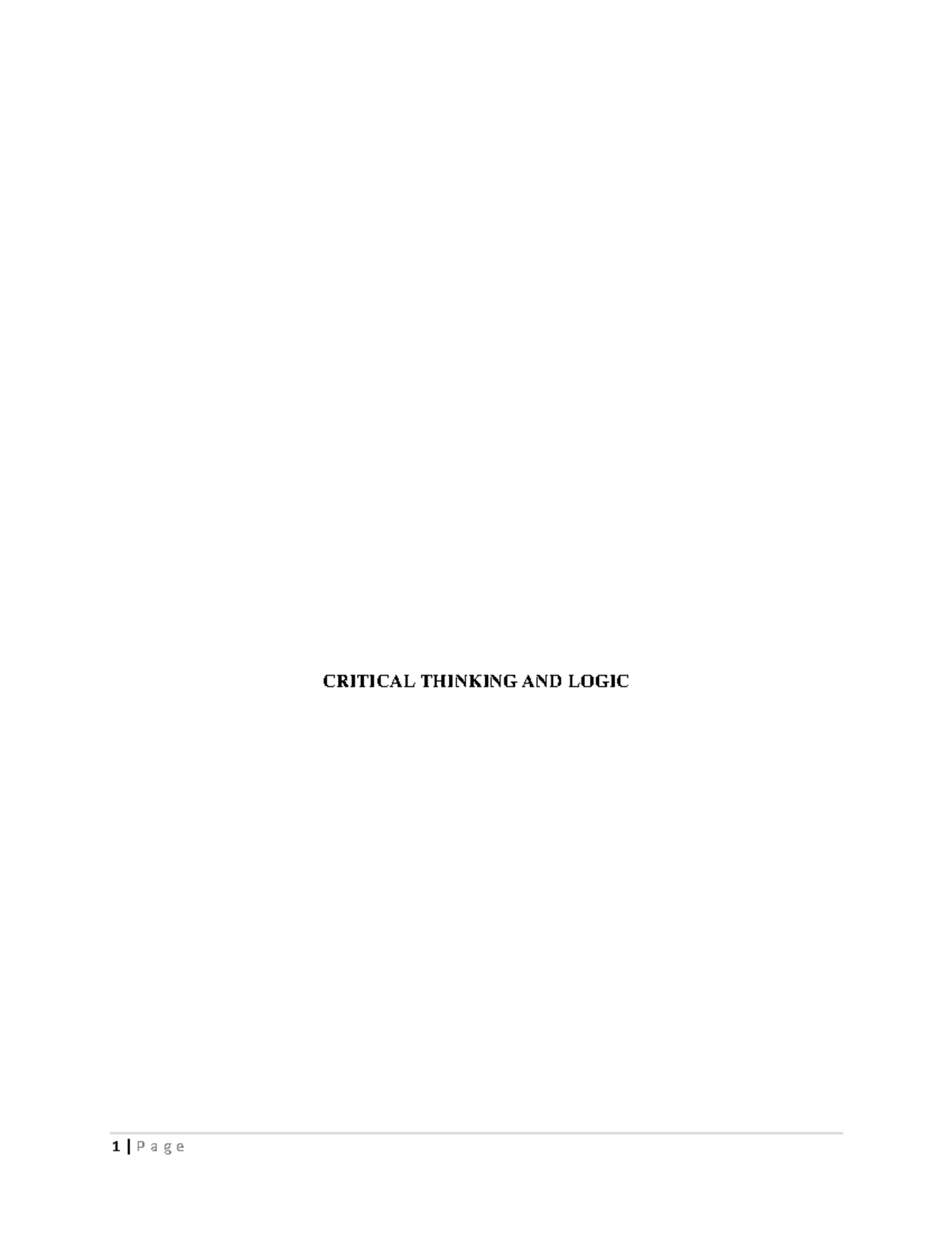 Critical Thinking and Logic Notes: Understanding Philosophy and Problem ...