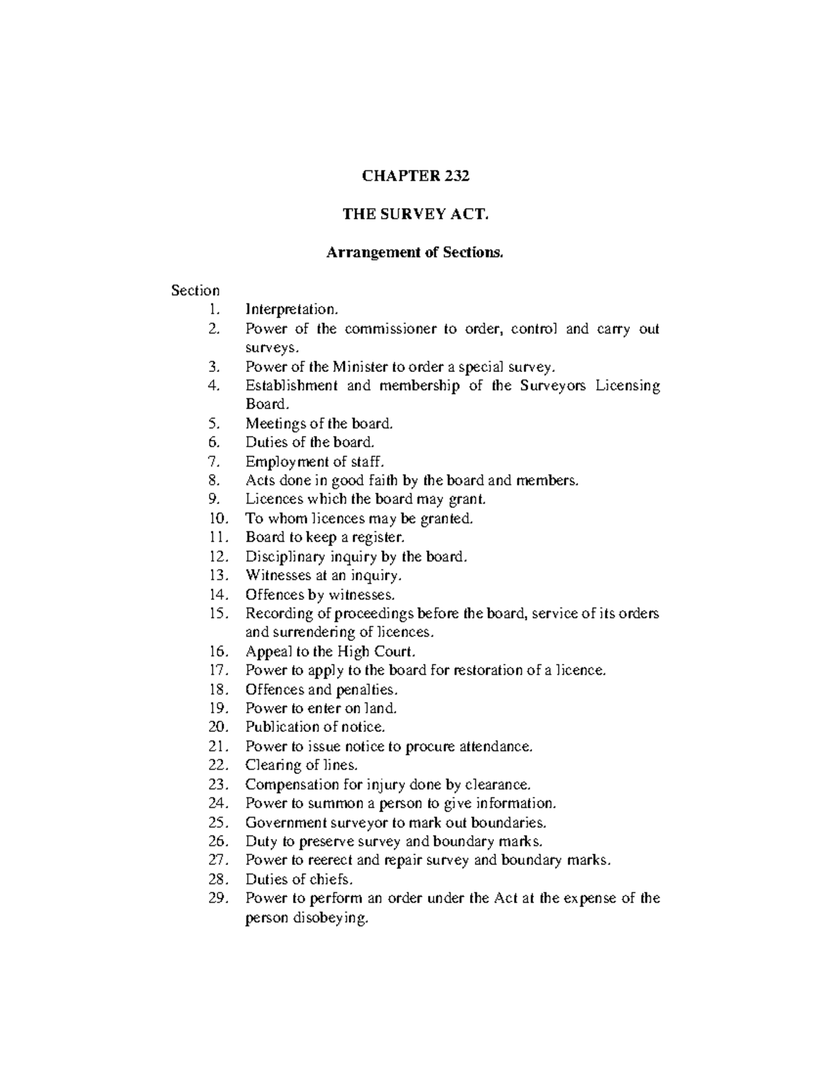 Survey Act - Chapter 232 Overview and Key Provisions - Studocu
