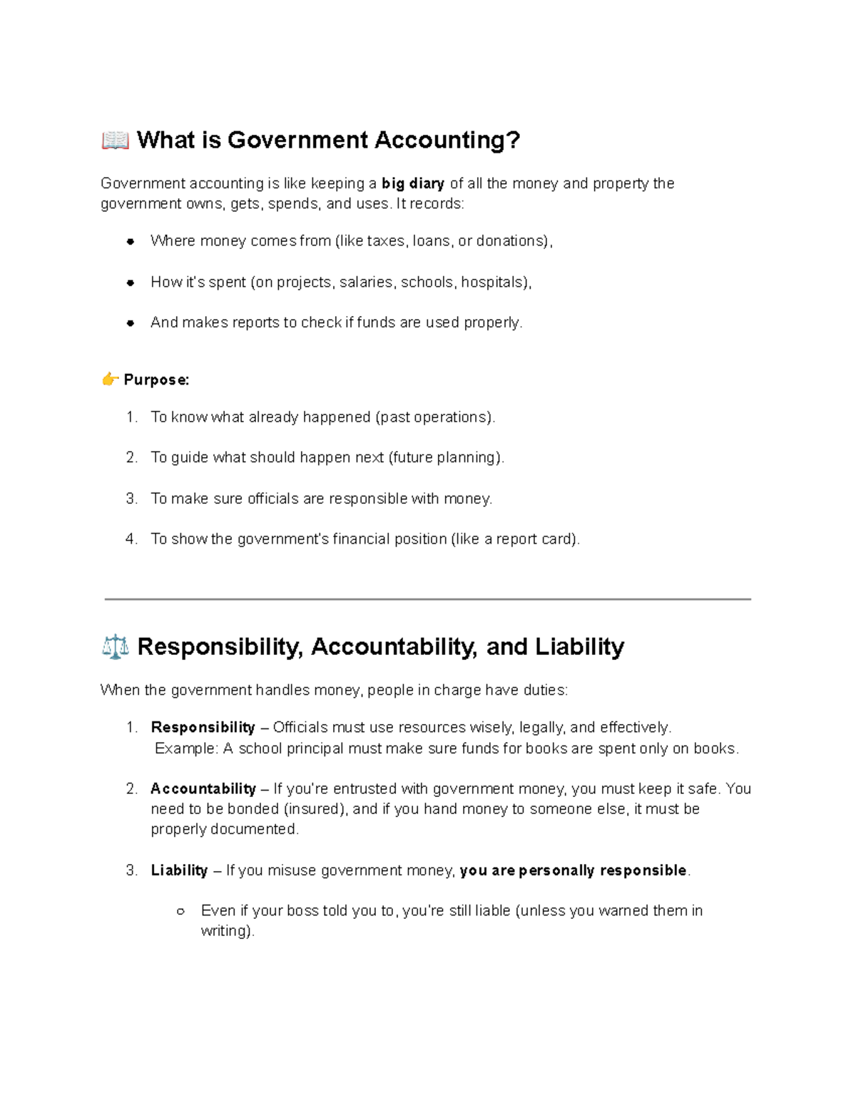 Government Accounting Overview: Principles and Responsibilities - Studocu
