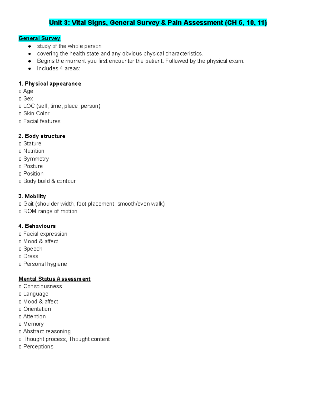 Unit 3: Vital Signs, General Survey & Pain Assessment - HEAS Guide ...