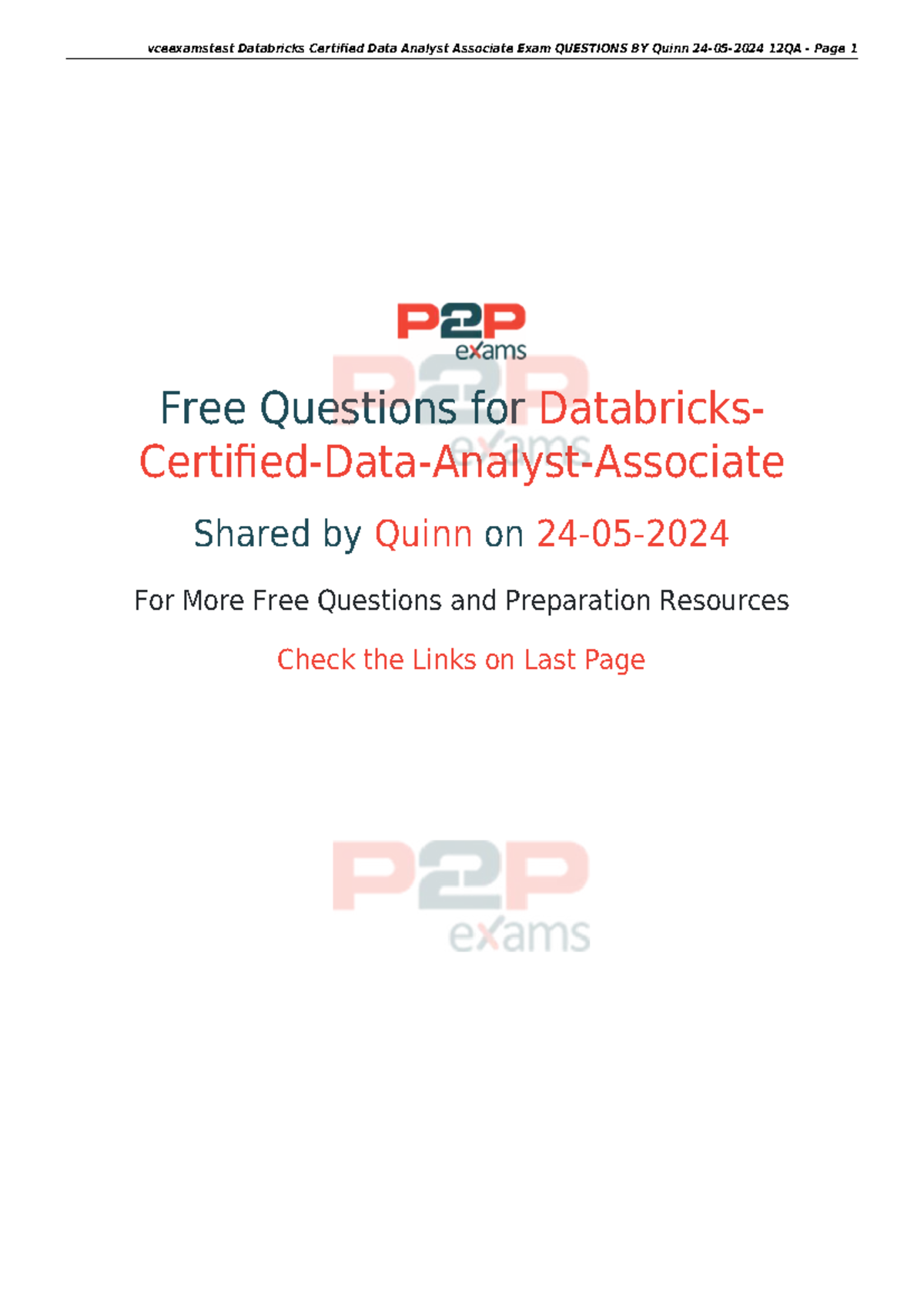 VCE Exam Test: Databricks Certified Data Analyst Associate Exam ...