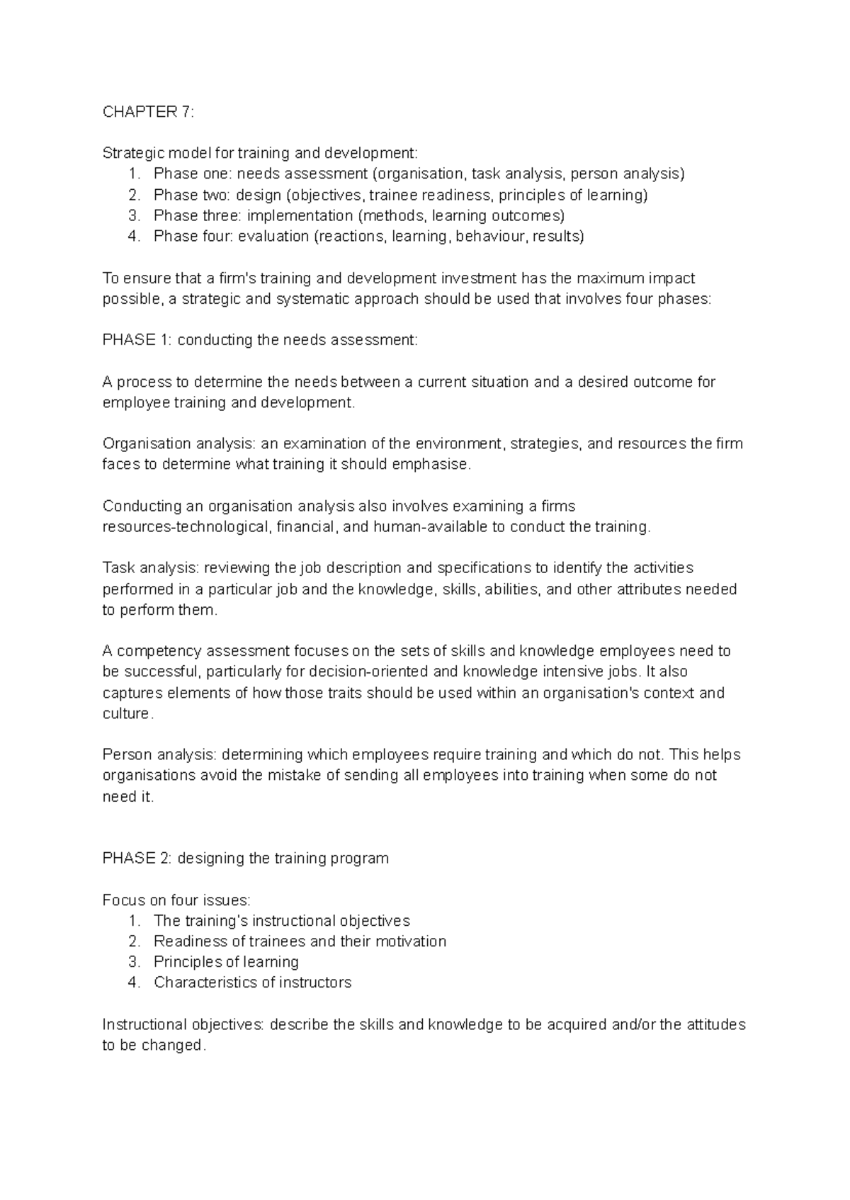 HR Final Exam Notes: Strategic Training, Compensation, and Employee ...