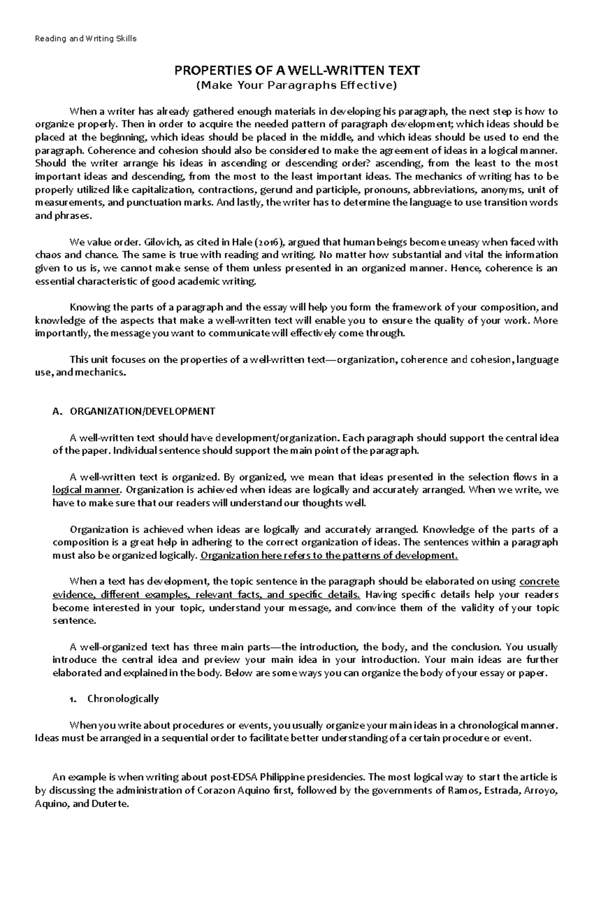 Properties of a Well-Written Text Module: Key Aspects of Effective ...