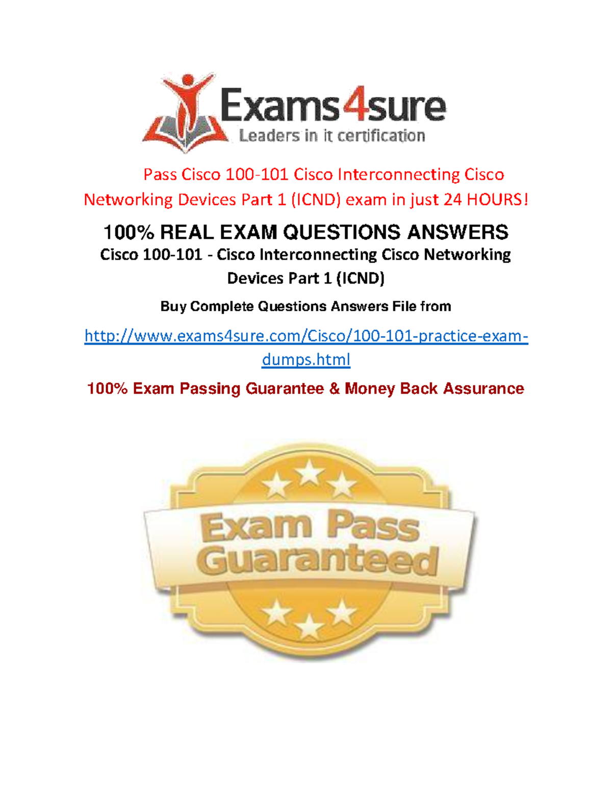 Cisco 100-101: ICND Exam Prep - Real Questions & Answers Guide - Studocu