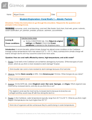 Chemical Changes Gizmo - Name: Date: Student Exploration: Chemical ...