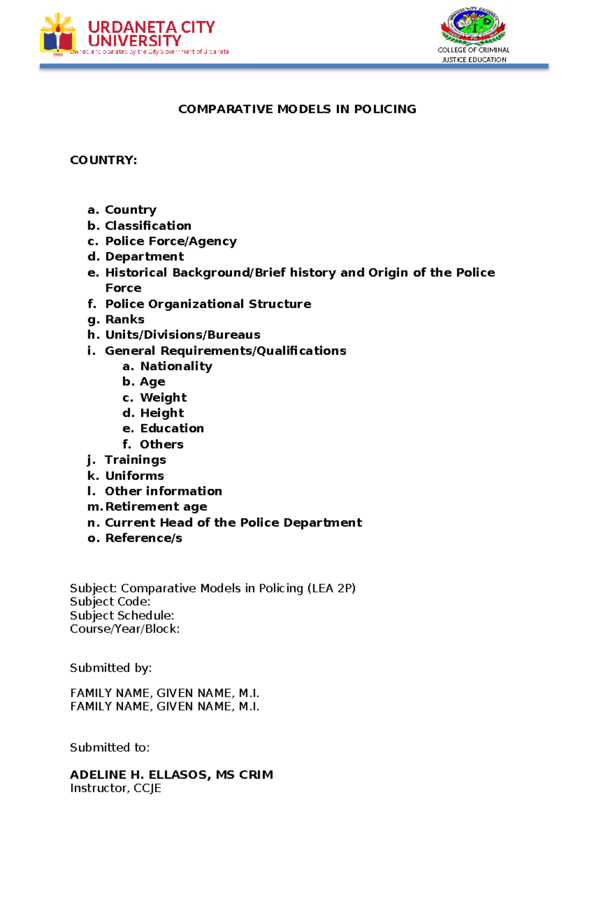 Comparative Models in Policing Overview (LEA 2P) - Studocu