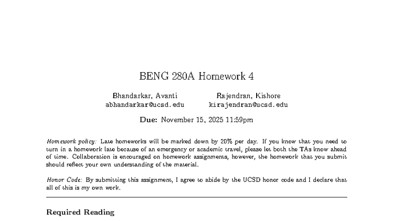 ECE207A Fall25 HW4 final - BENG 280A Homework 4 Bhandarkar, Avanti abhandarkar@ucsd Rajendran ...