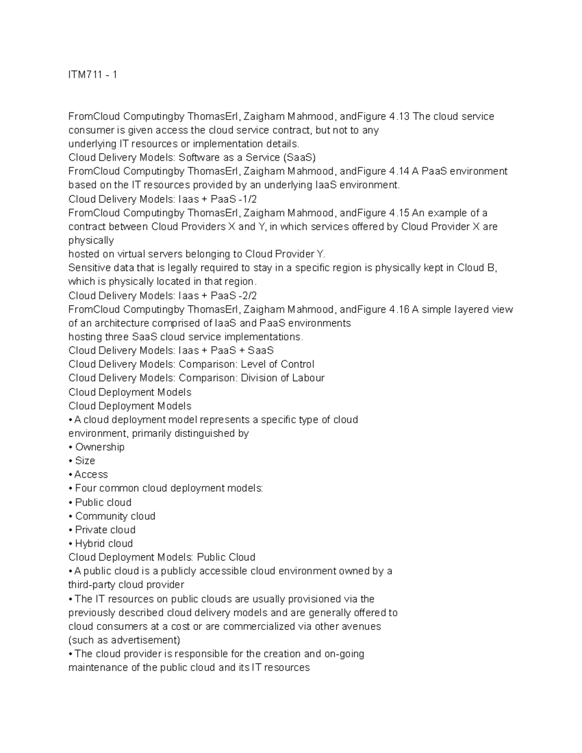 ITM711 - 1 - Notes - ITM711 - 1 FromCloud Computingby ThomasErl ...