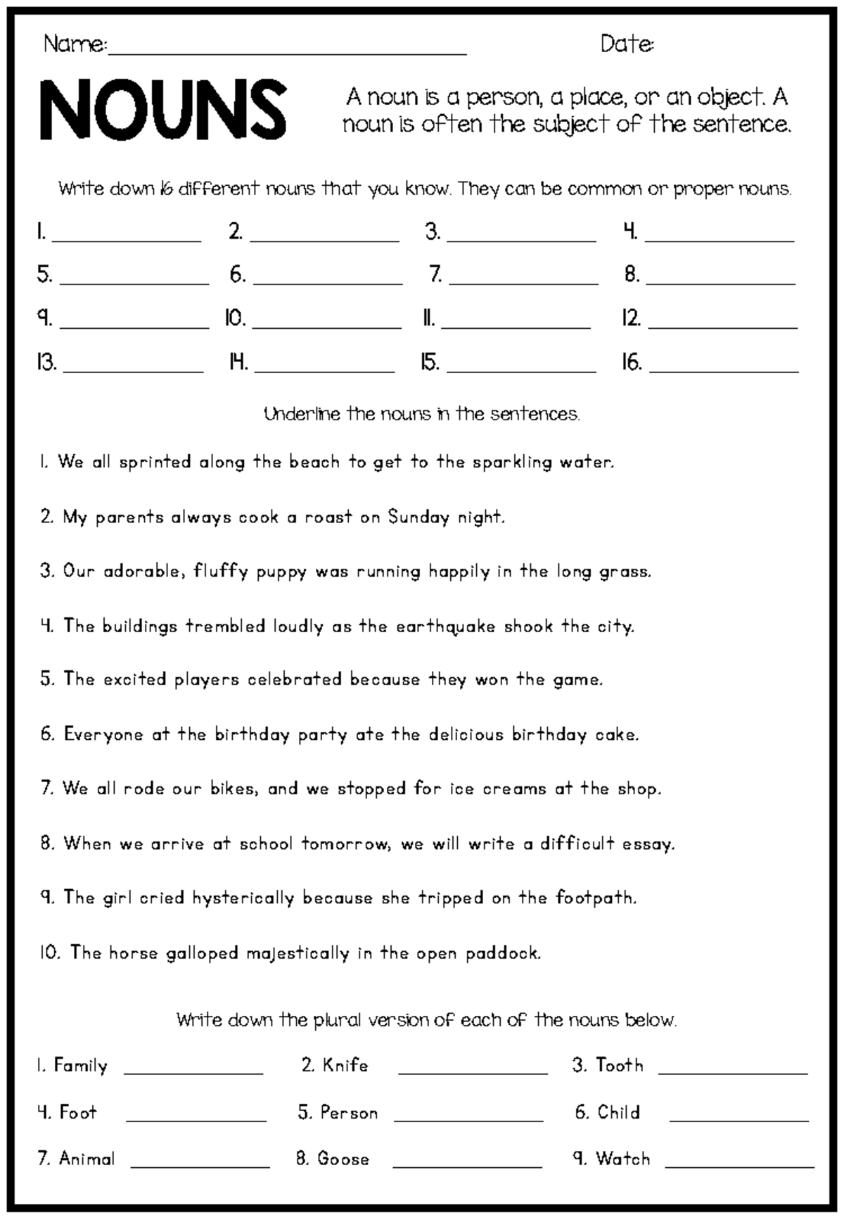 Parts of Speech Grammar Workbook-2: Nouns, Verbs, Adjectives, and More ...