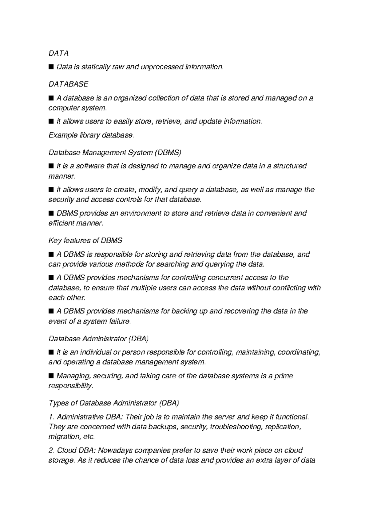 DBMS Lec1 Handwritten Notes: Understanding Database Management Systems ...