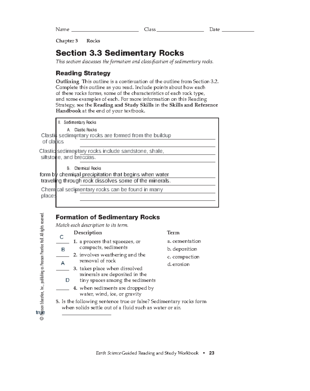 Chapter 3.3: Understanding Sedimentary Rocks - Worksheet Overview - Studocu