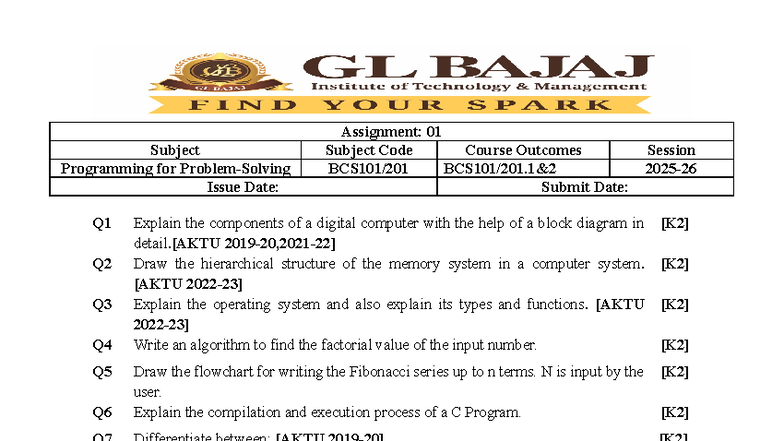 PPS 25-26: C Programming Assignments & Practice Sheets - Studocu