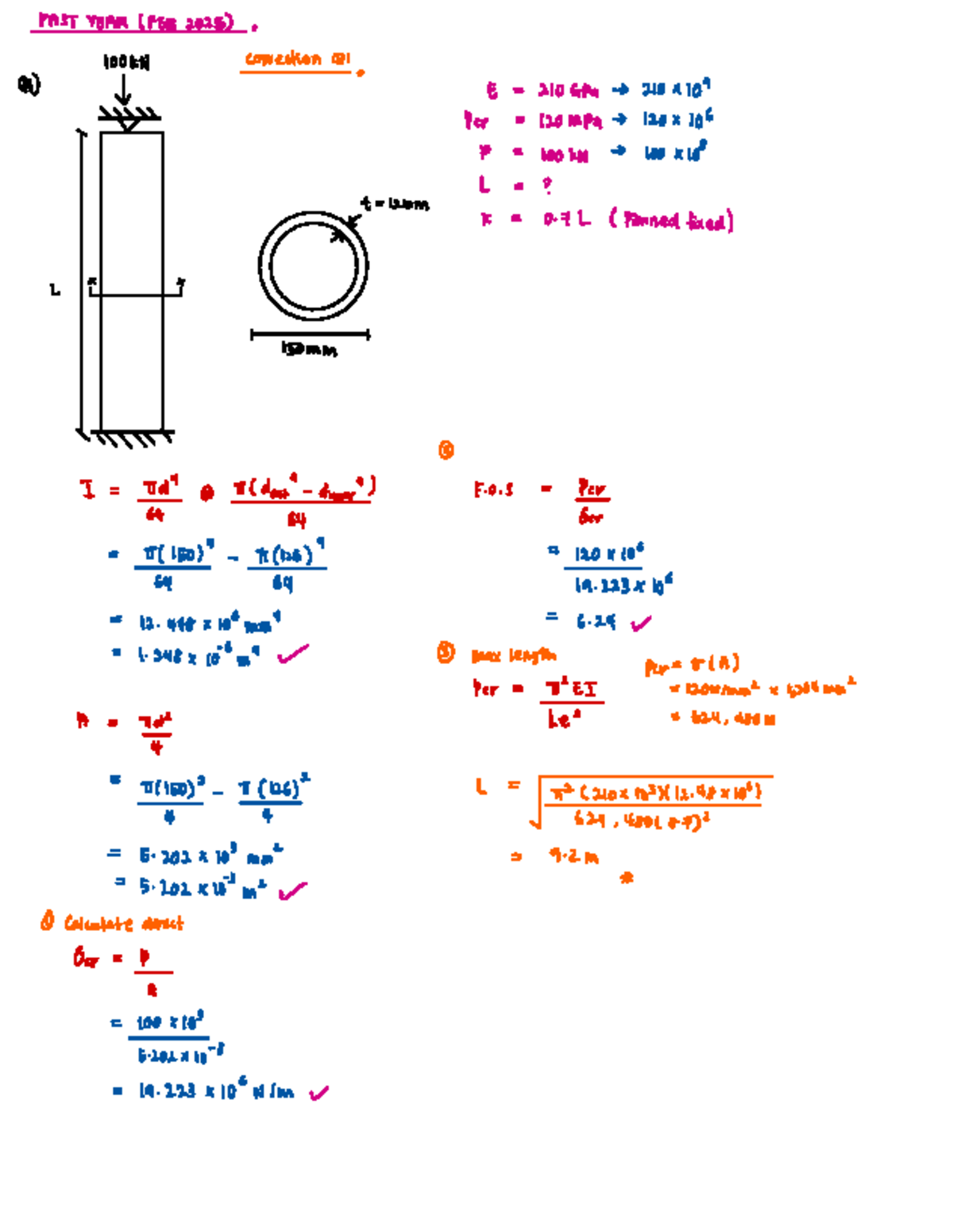 Feb 2025 - Past Year Exam Analysis and Calculations - Studocu